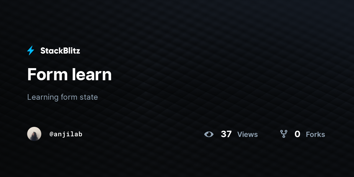 Form learn - StackBlitz