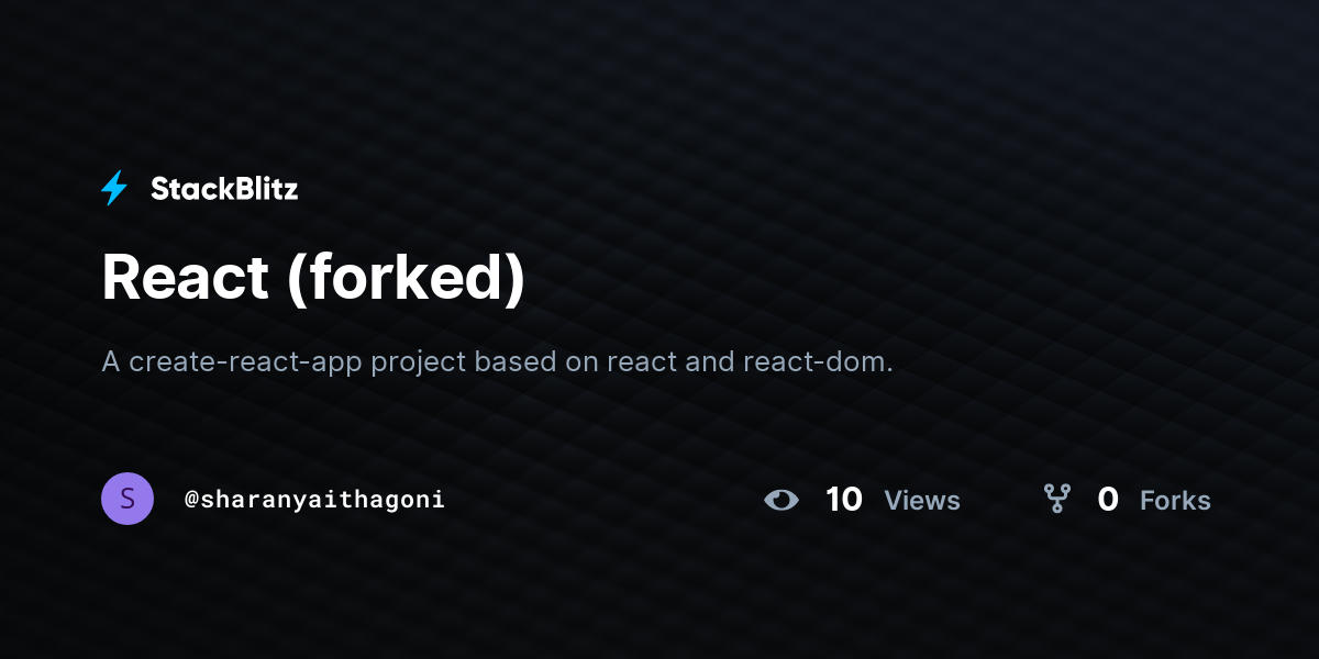 React (forked) - StackBlitz