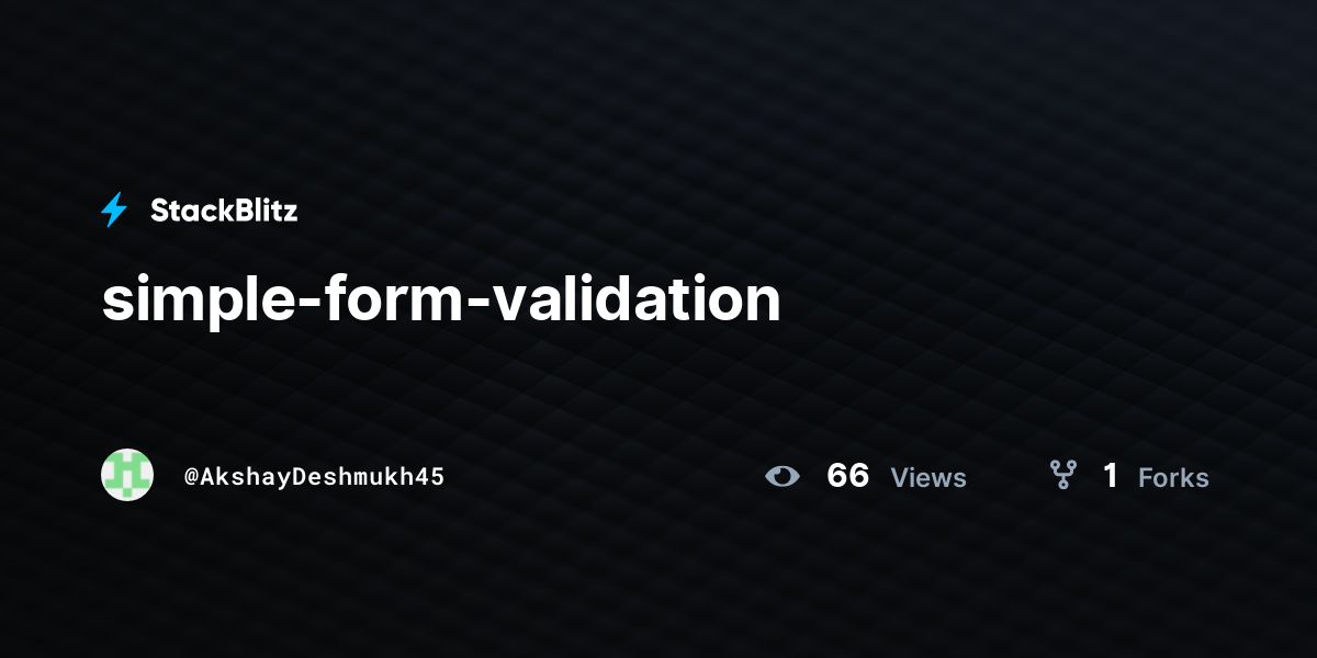 simple-form-validation - StackBlitz
