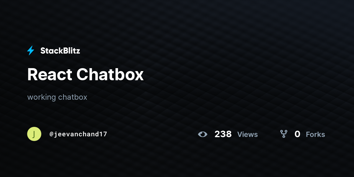 React Chatbox - StackBlitz
