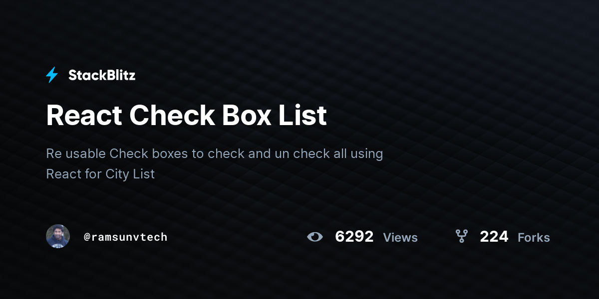 React Check Box List - StackBlitz