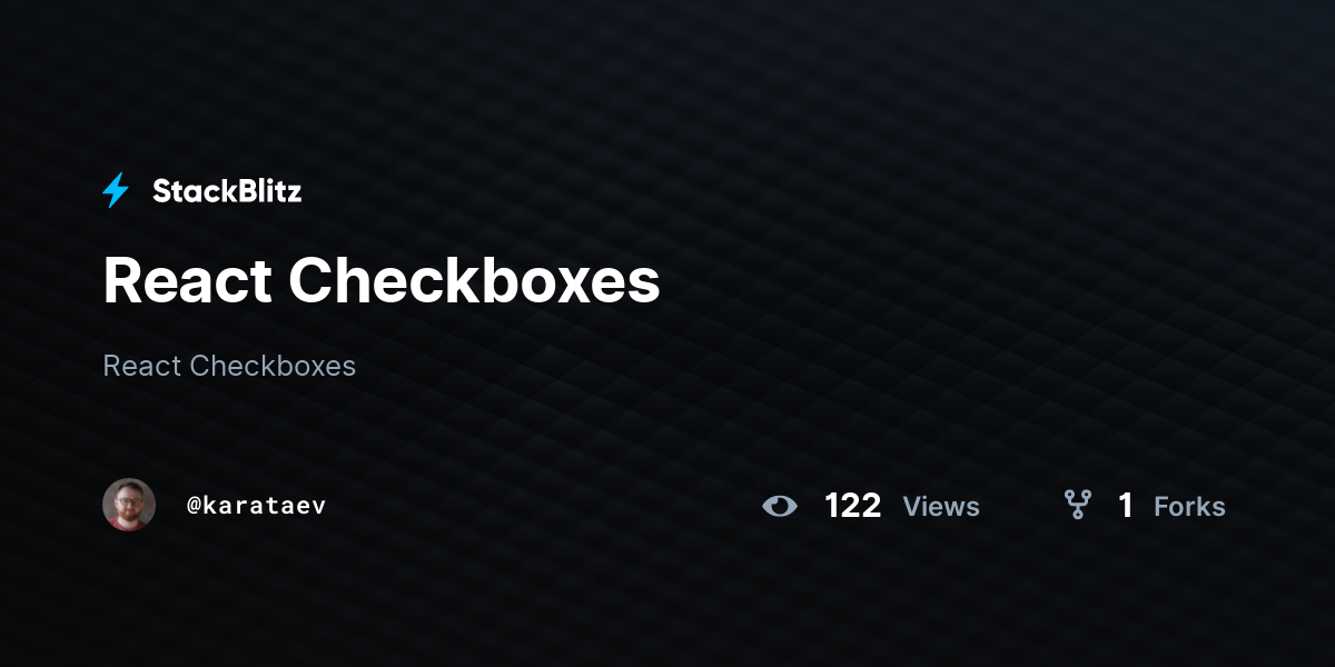 React Checkboxes - StackBlitz