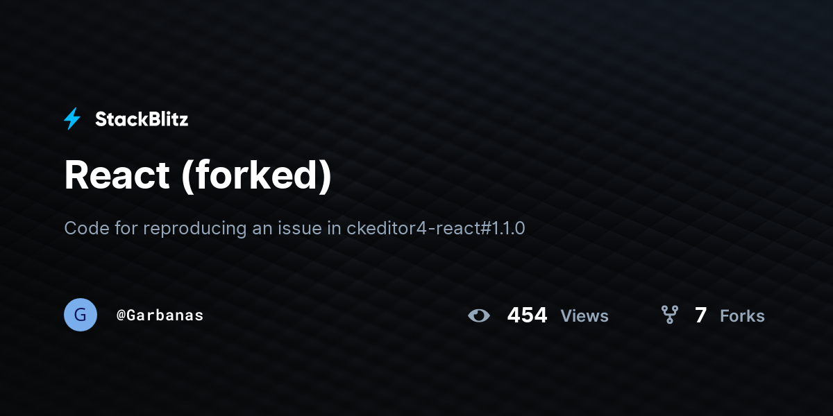 React (forked) - StackBlitz