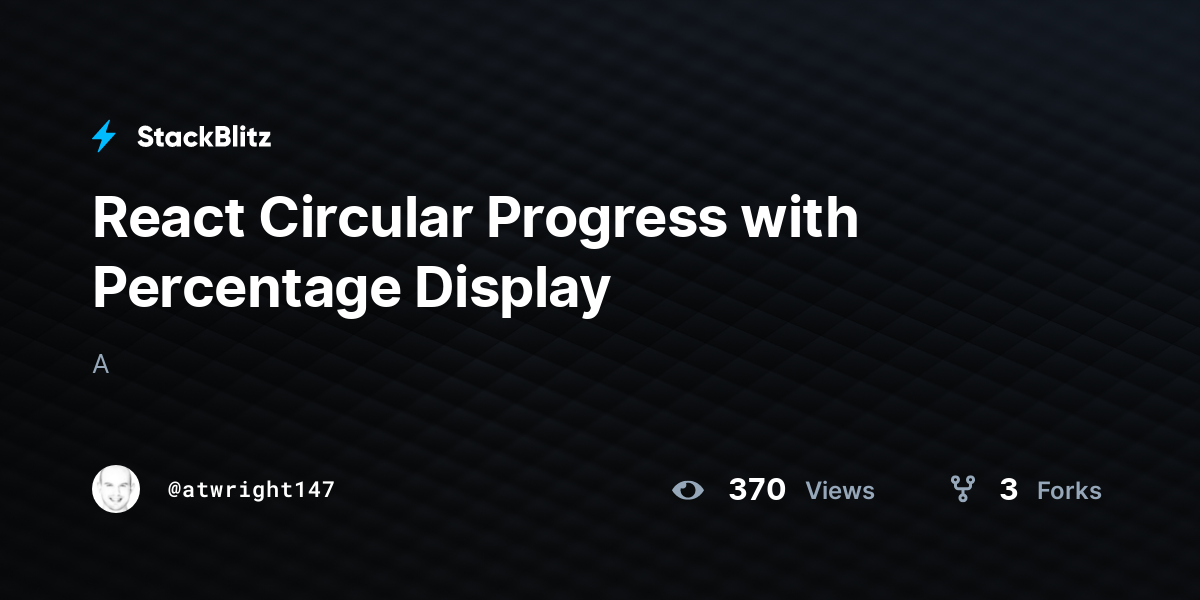 React Circular Progress with Percentage Display - StackBlitz