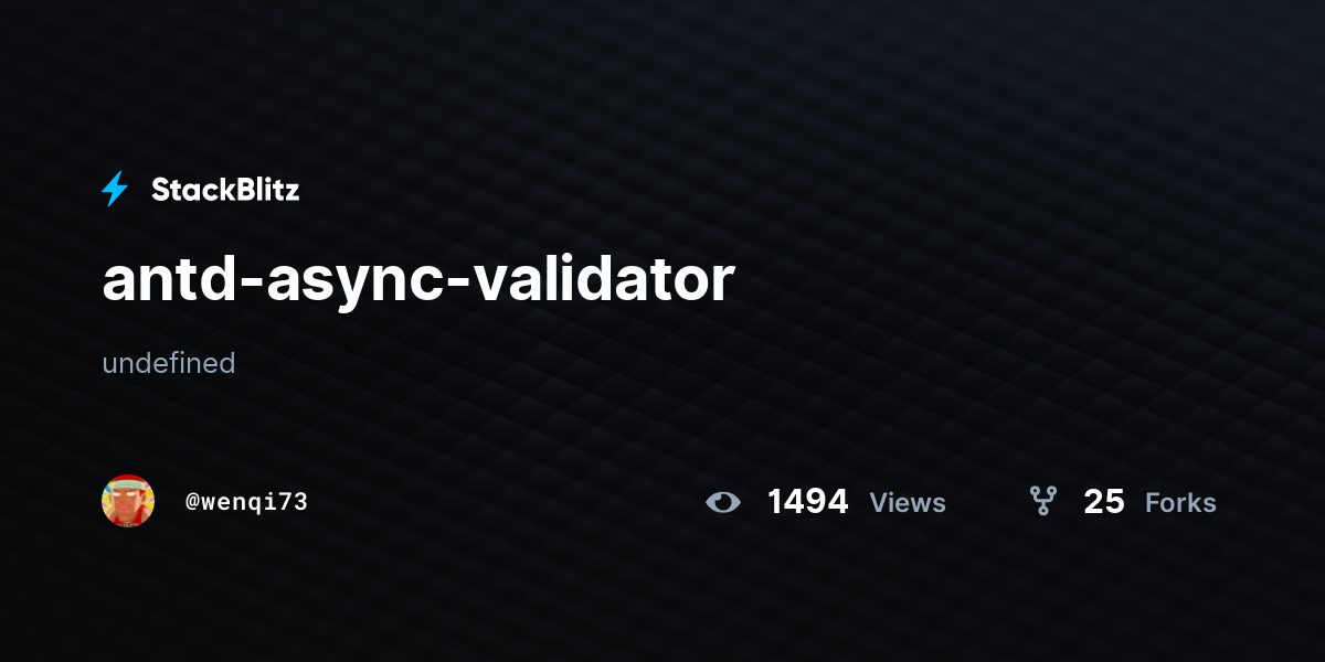 antd-async-validator - StackBlitz
