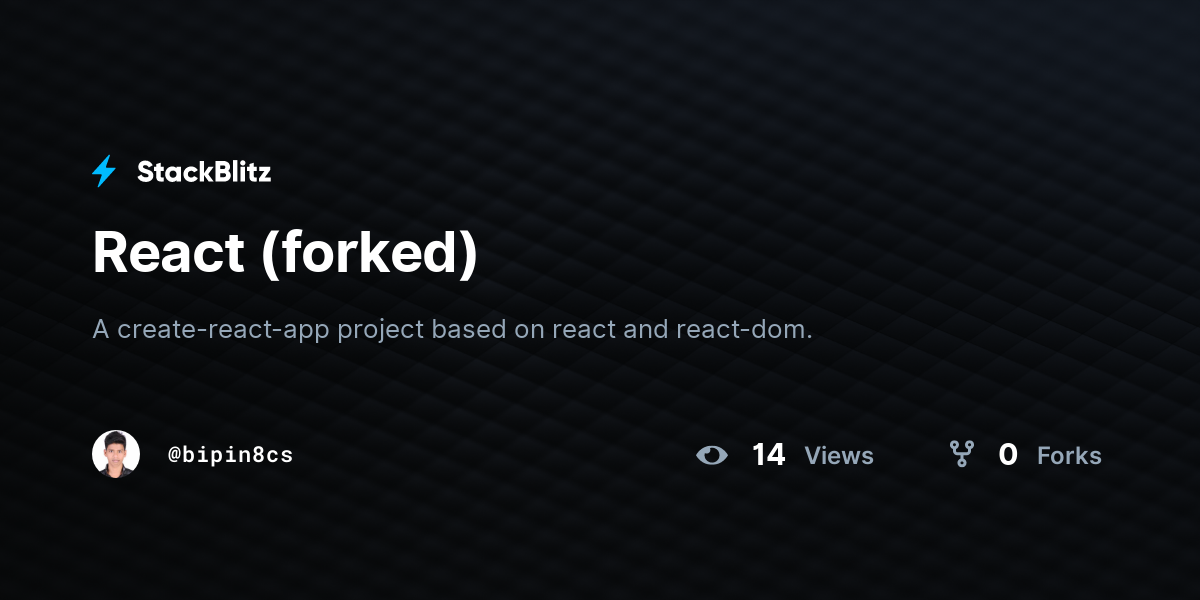 React (forked) - StackBlitz