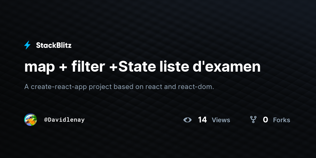map + filter +State liste d'examen - StackBlitz