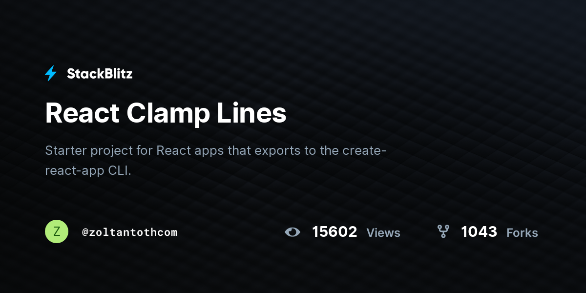 React Clamp Lines - StackBlitz