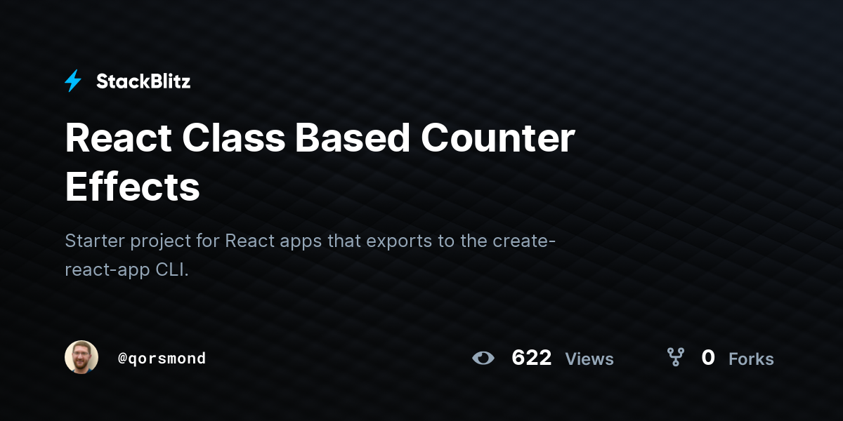 React Class Based Counter Effects - StackBlitz