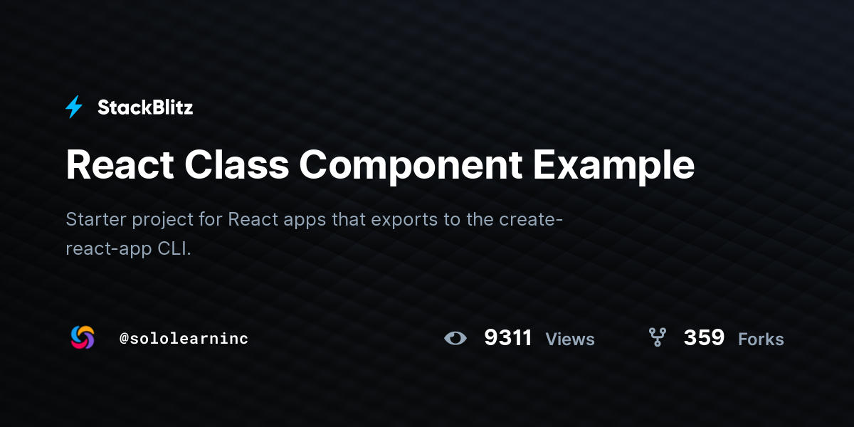 React Class Component Example - StackBlitz