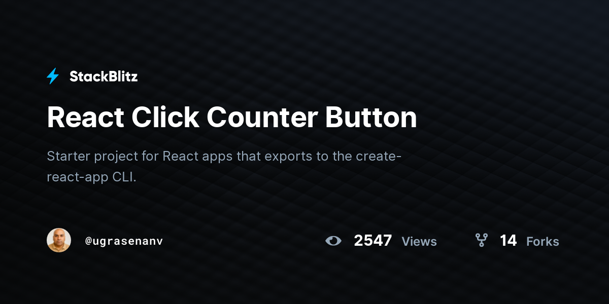 React Click Counter Button - StackBlitz