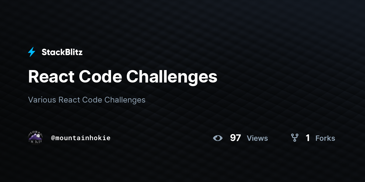 React Code Challenges - StackBlitz