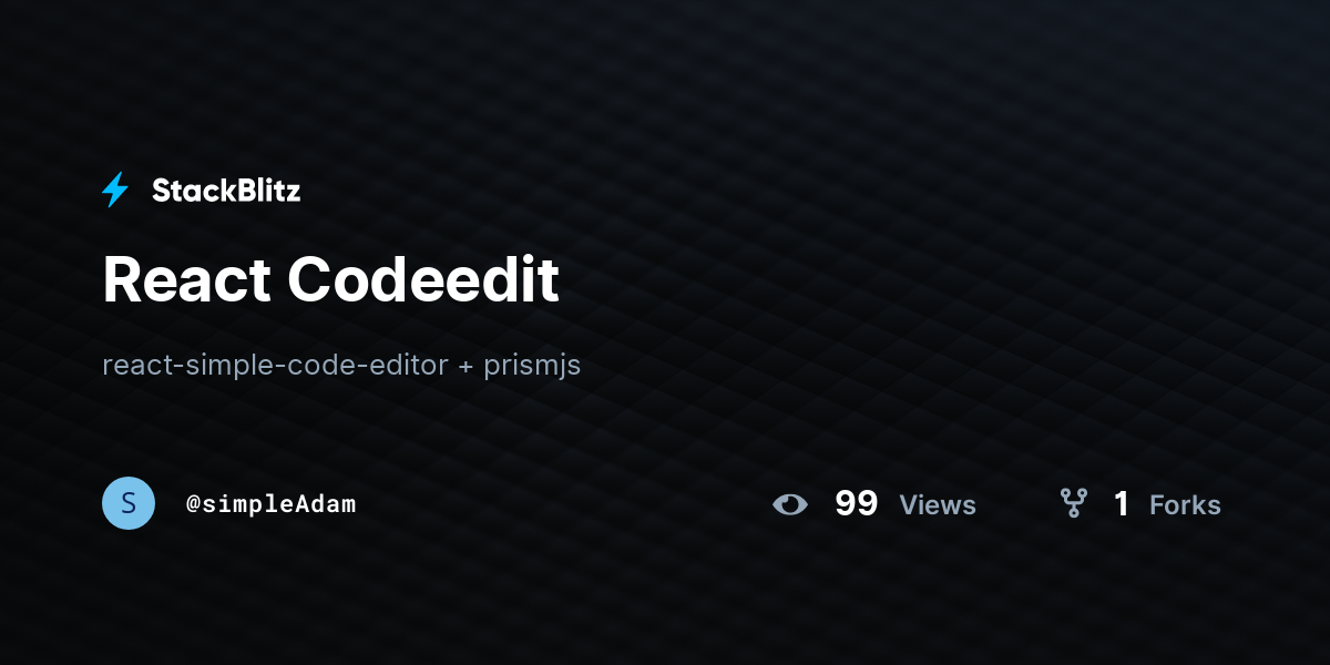 React Codeedit - StackBlitz
