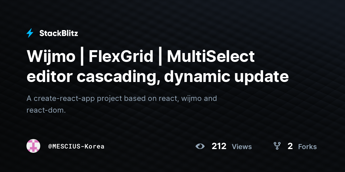 Wijmo | FlexGrid | MultiSelect editor cascading, dynamic update ...