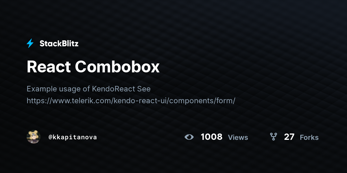 React Combobox - StackBlitz