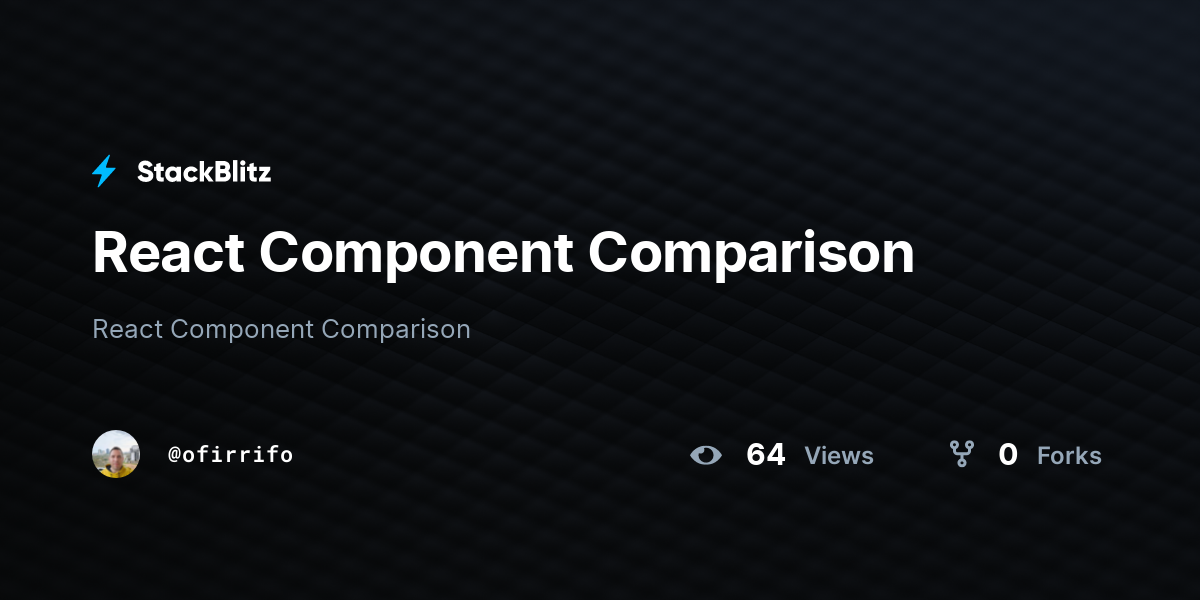 React Component Comparison Stackblitz