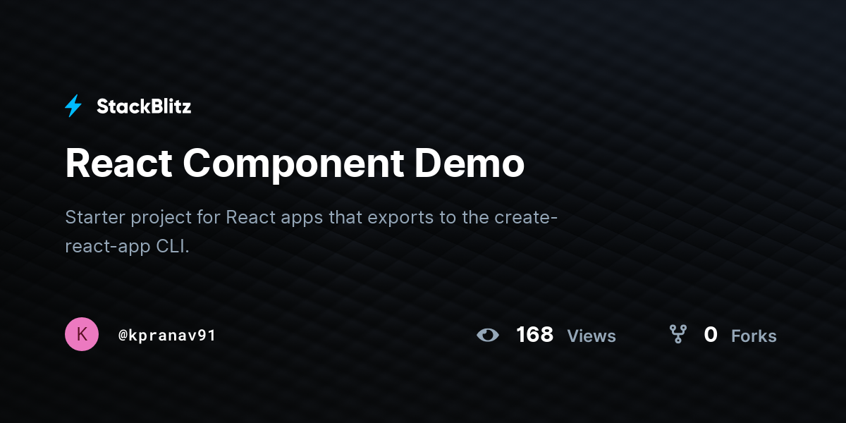 React Component Demo - StackBlitz
