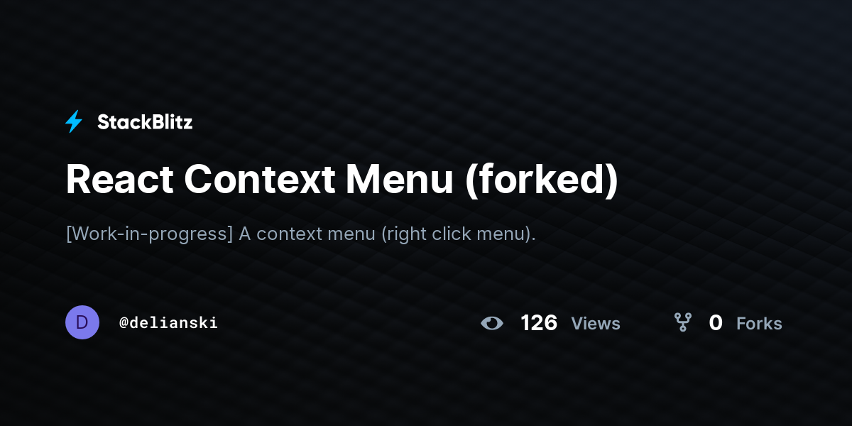 React Context Menu (forked) - StackBlitz