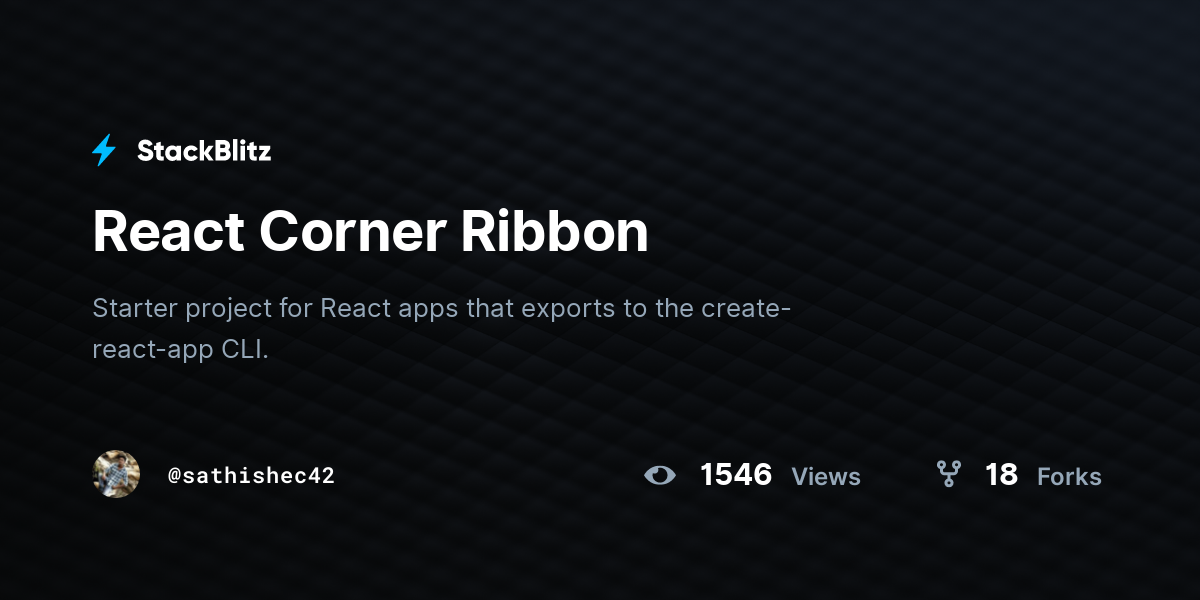 React Corner Ribbon - StackBlitz