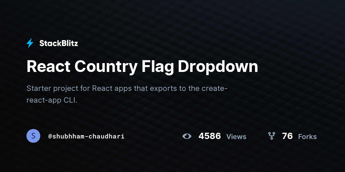 React Country Flag Dropdown StackBlitz