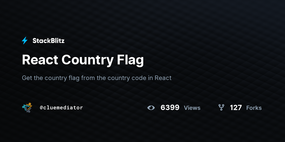 React Country Flag Stackblitz