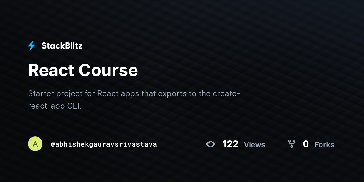 React Course - StackBlitz