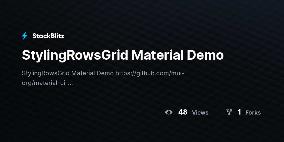 StylingRowsGrid Material Demo - StackBlitz
