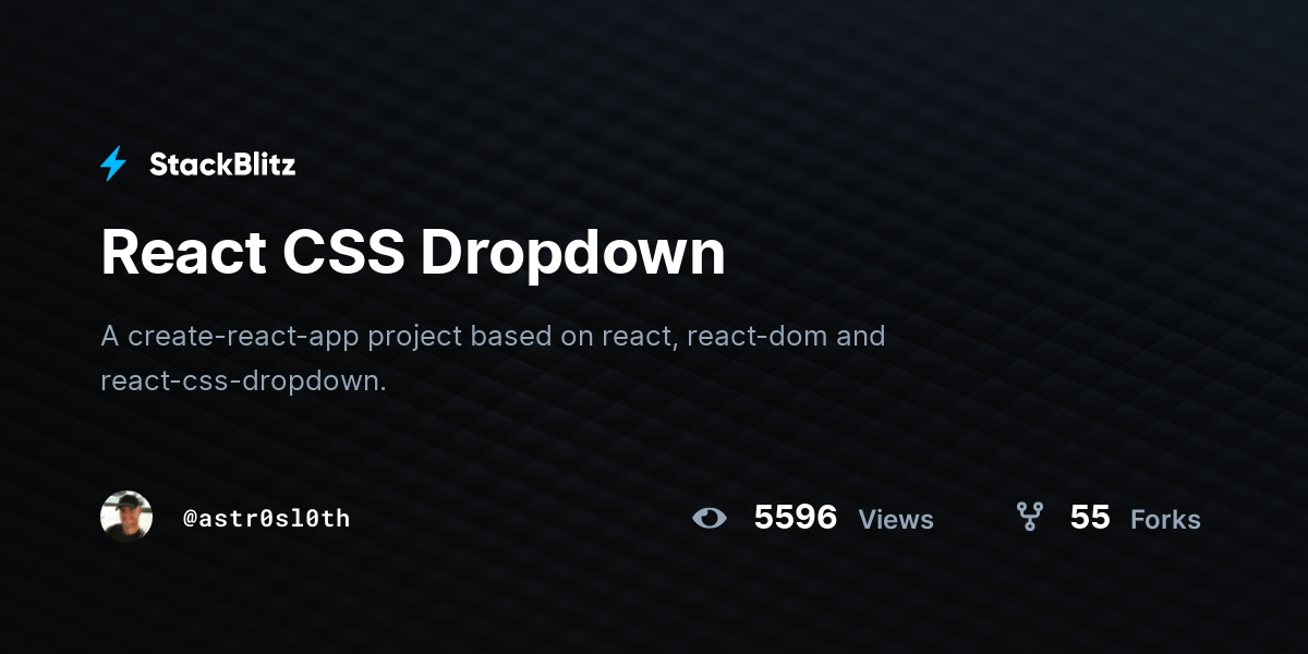 React CSS Dropdown - StackBlitz