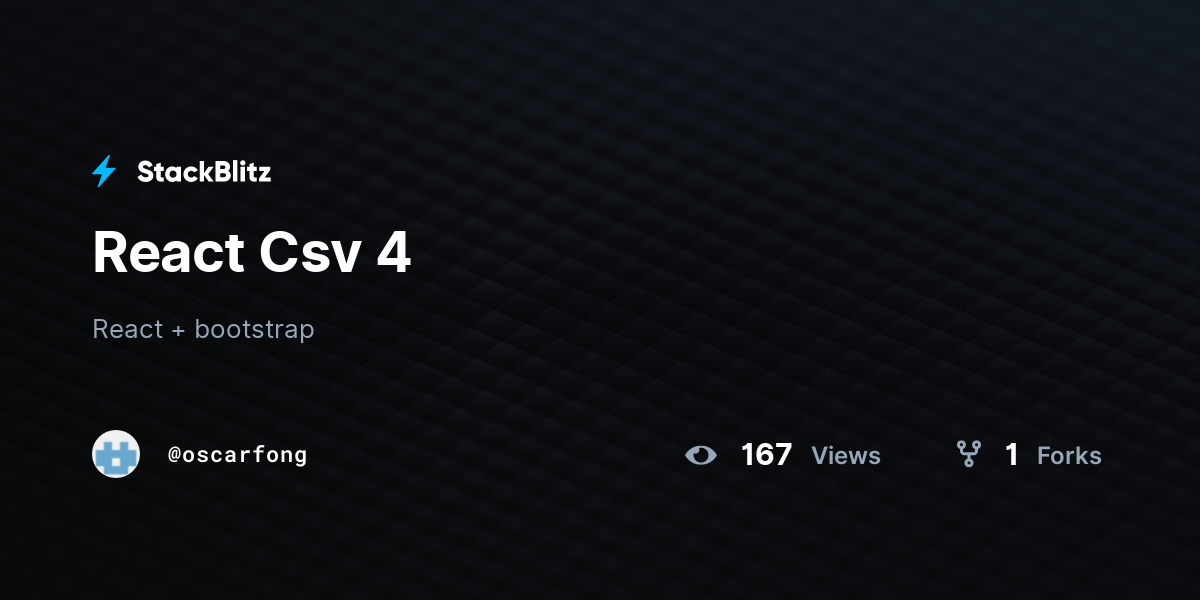 React Csv 4 - StackBlitz