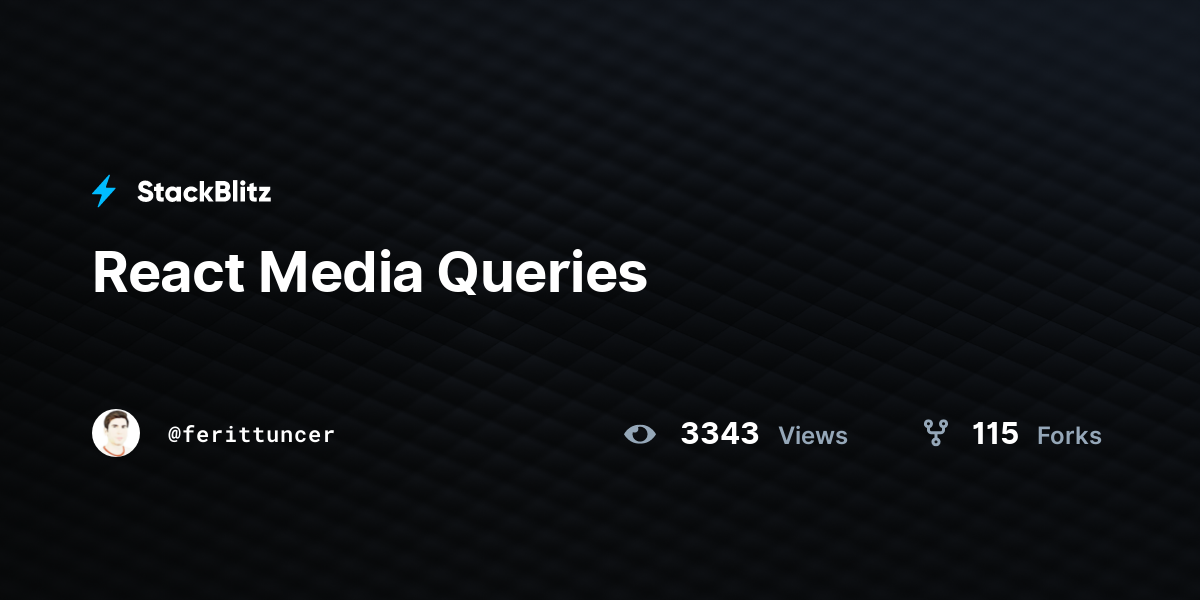 React Media Queries - StackBlitz