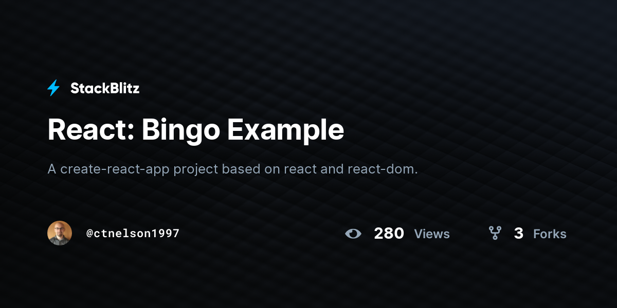React: Bingo Example - StackBlitz