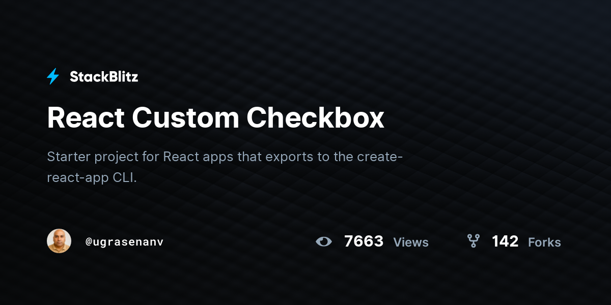 React Custom Checkbox - StackBlitz