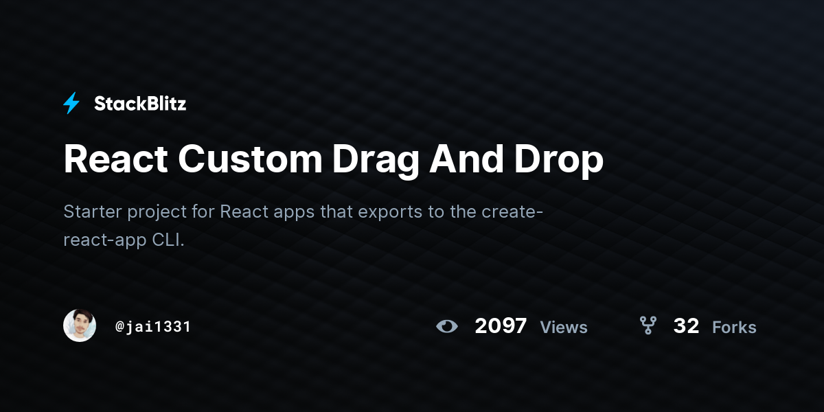React Custom Drag And Drop - StackBlitz
