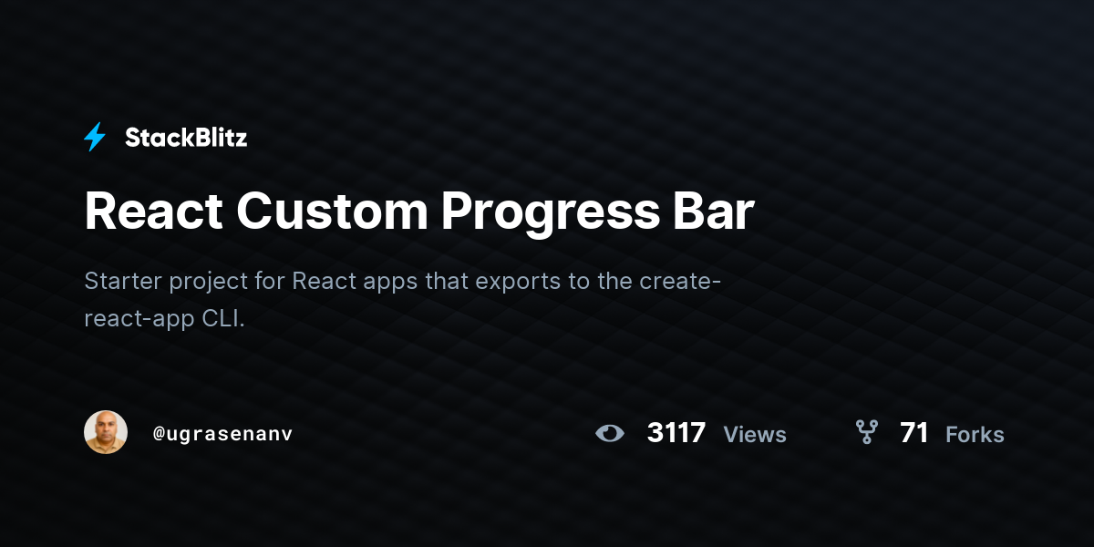React Custom Progress Bar - StackBlitz