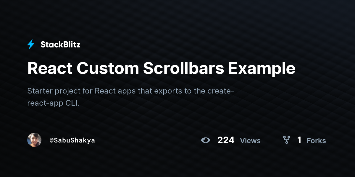 React Custom Scrollbars Example - StackBlitz
