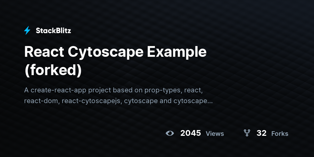 React Cytoscape Example (forked) - StackBlitz