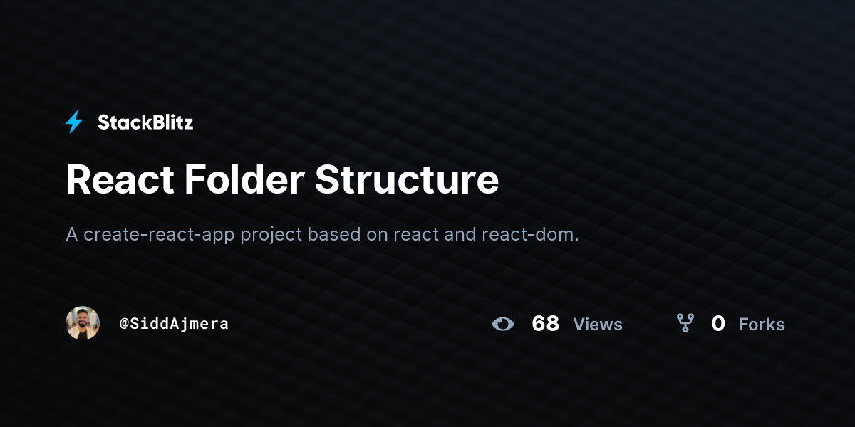React Folder Structure - StackBlitz