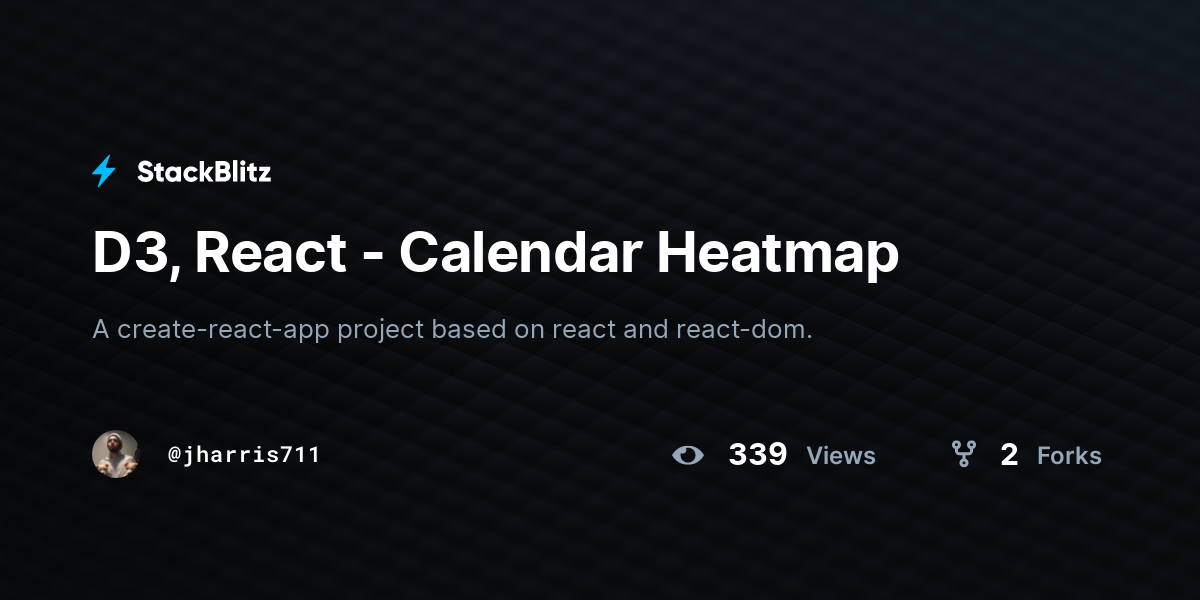 D3, React - Calendar Heatmap - StackBlitz