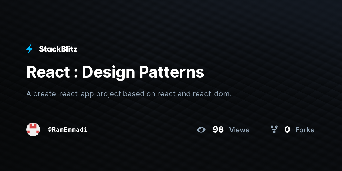 React : Design Patterns - StackBlitz