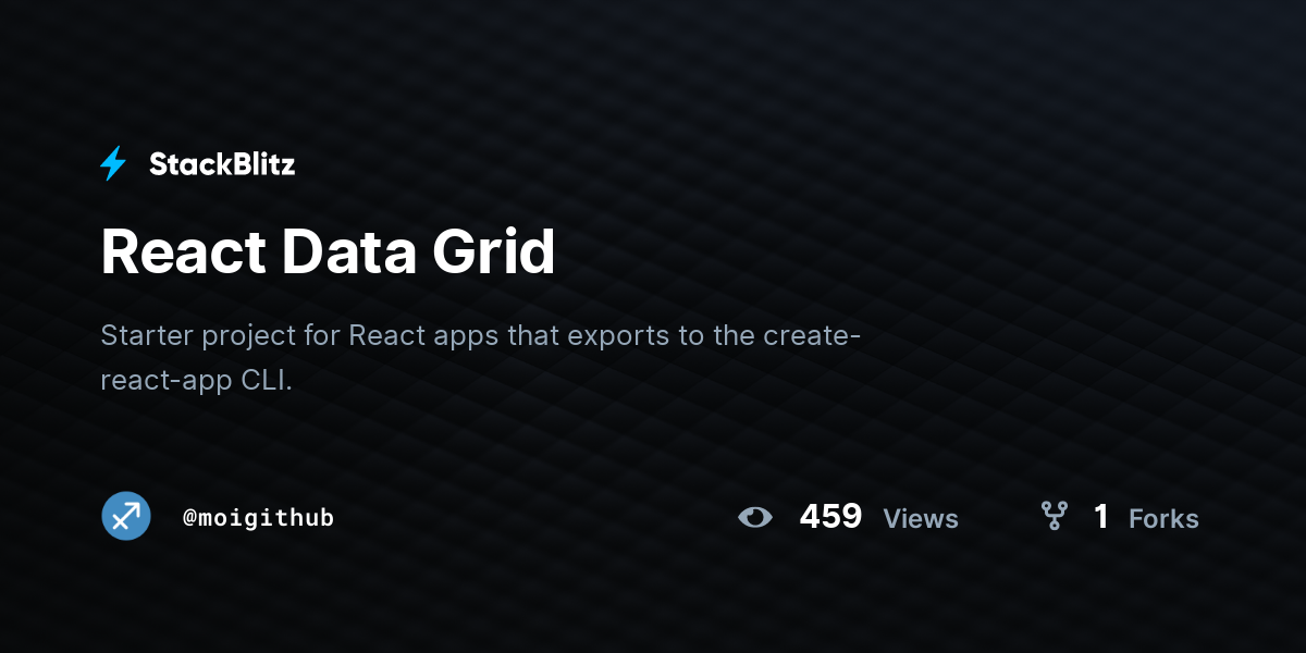 React Data Grid - StackBlitz