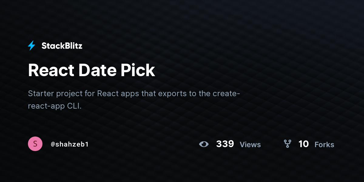 React Date Pick - StackBlitz
