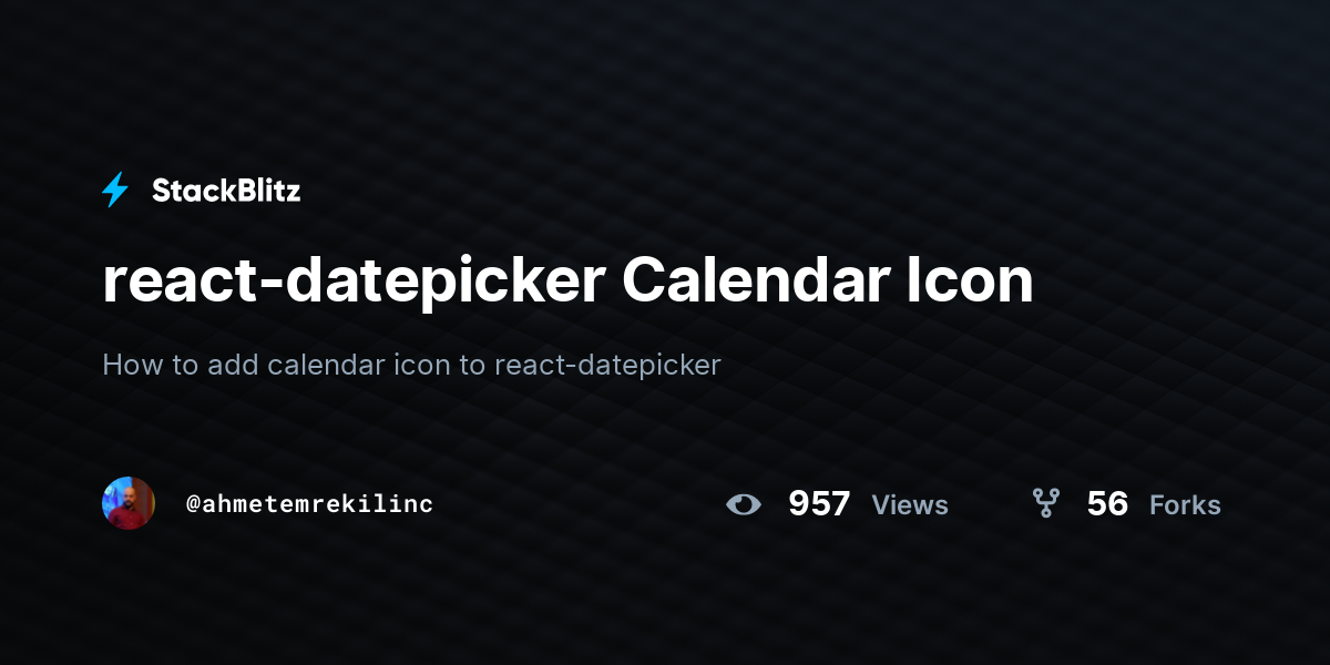 react-datepicker Calendar Icon - StackBlitz