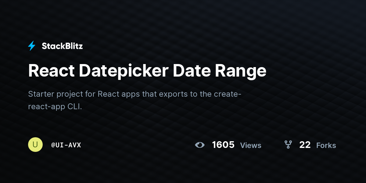 React Datepicker Date Range Stackblitz