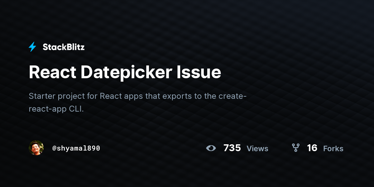 React Datepicker Issue Stackblitz