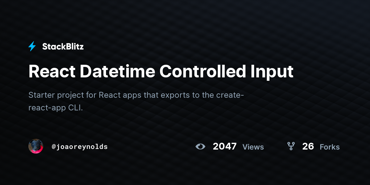 React Datetime Controlled Input - StackBlitz