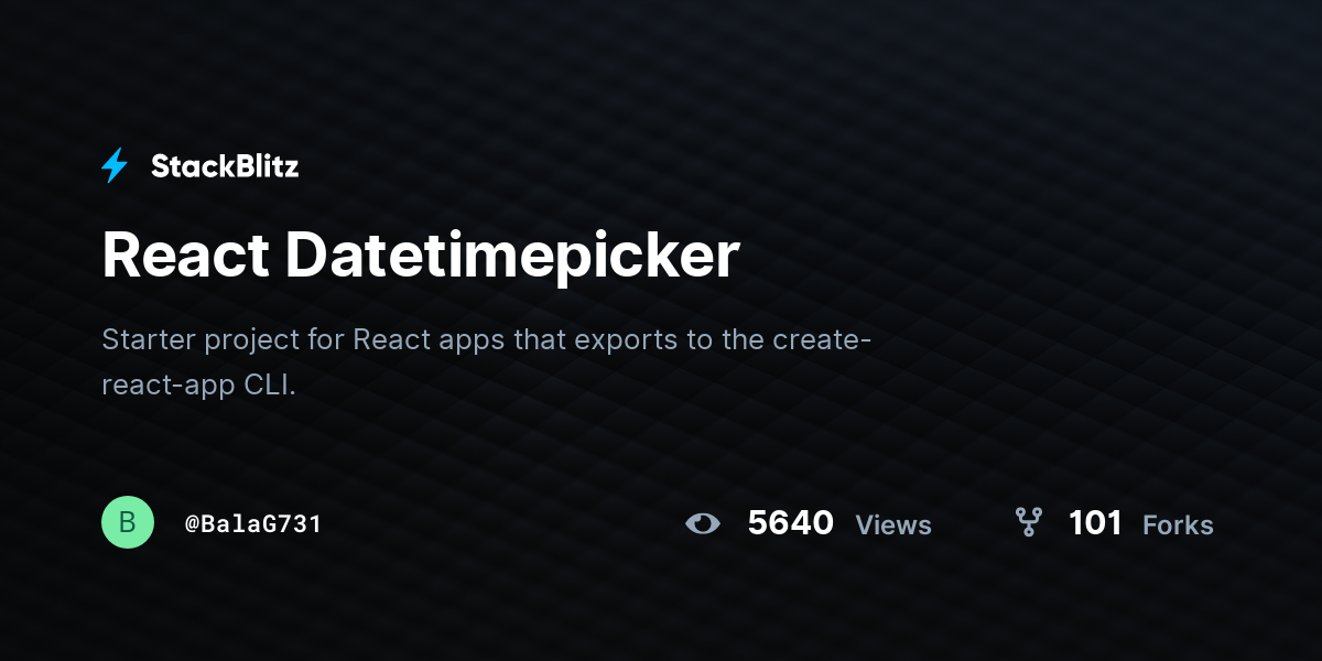 React Datetimepicker - StackBlitz
