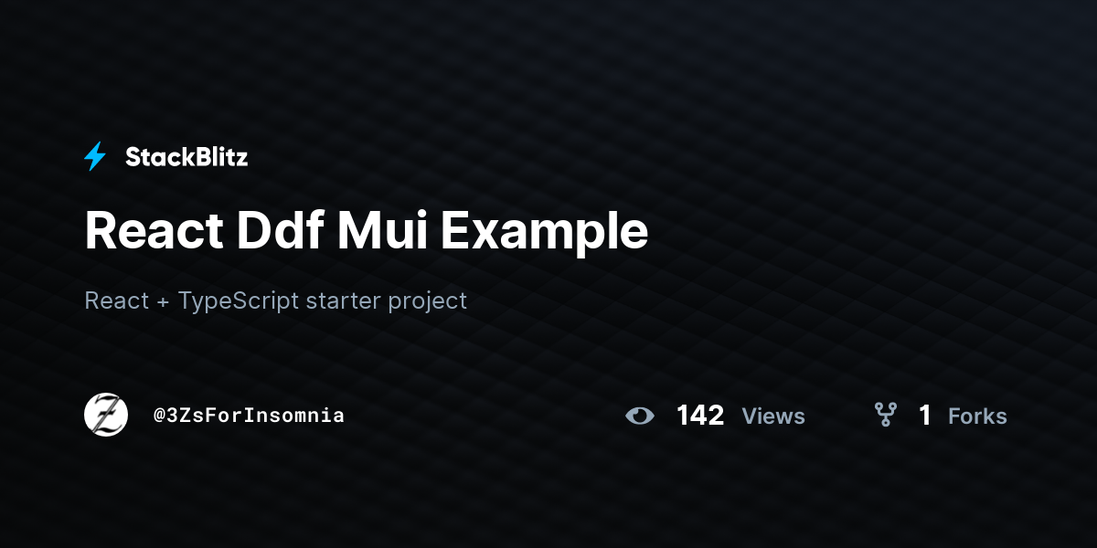 React Ddf Mui Example - StackBlitz React Ddf Mui Example - StackBlitz
