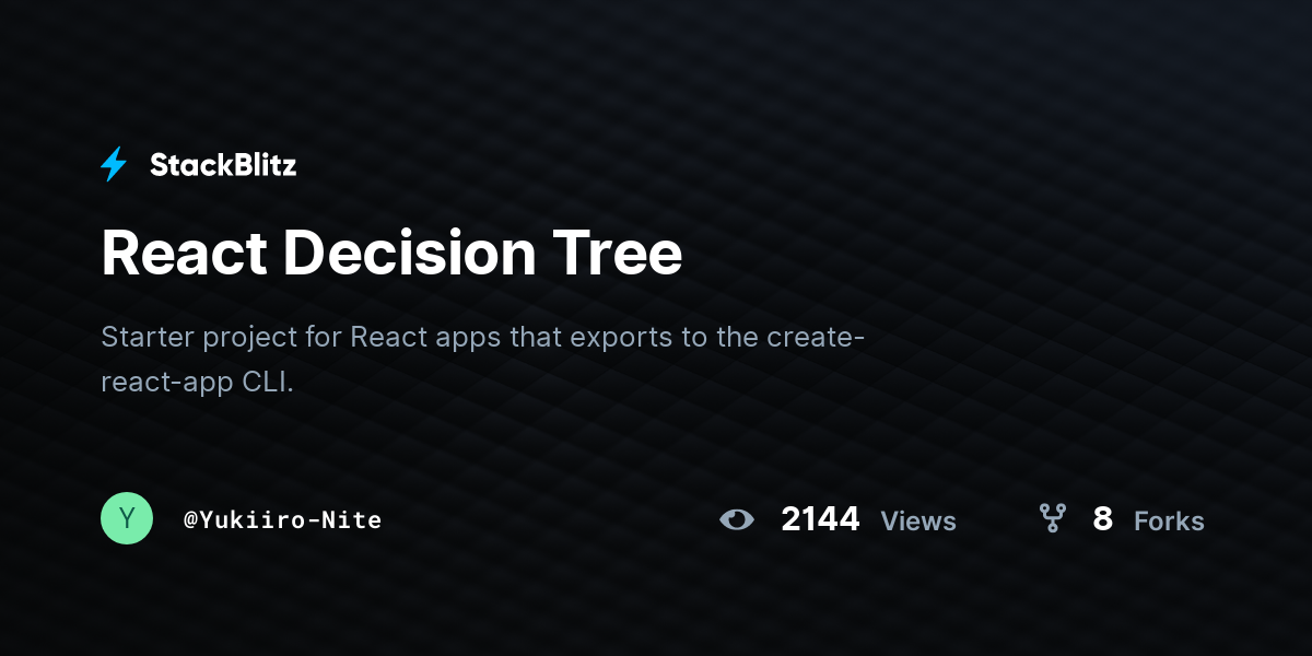React Decision Tree - StackBlitz