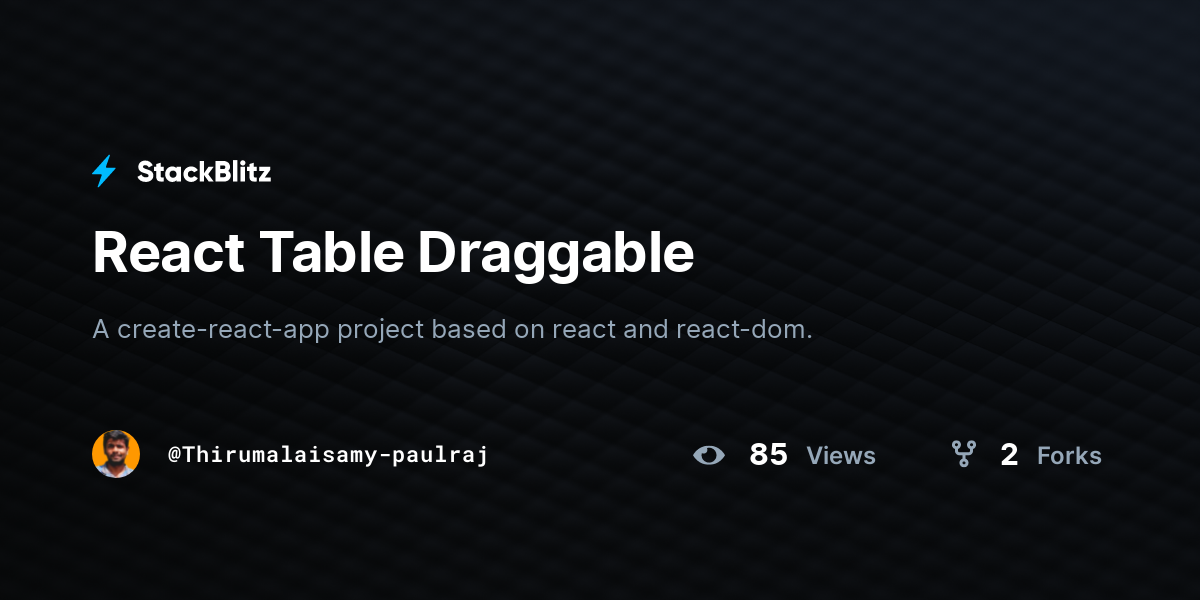 React Table Draggable - StackBlitz
