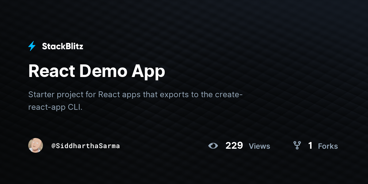 React Demo App - StackBlitz
